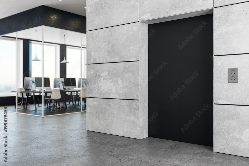 Elevator in office Stock Illustration | Adobe Stock