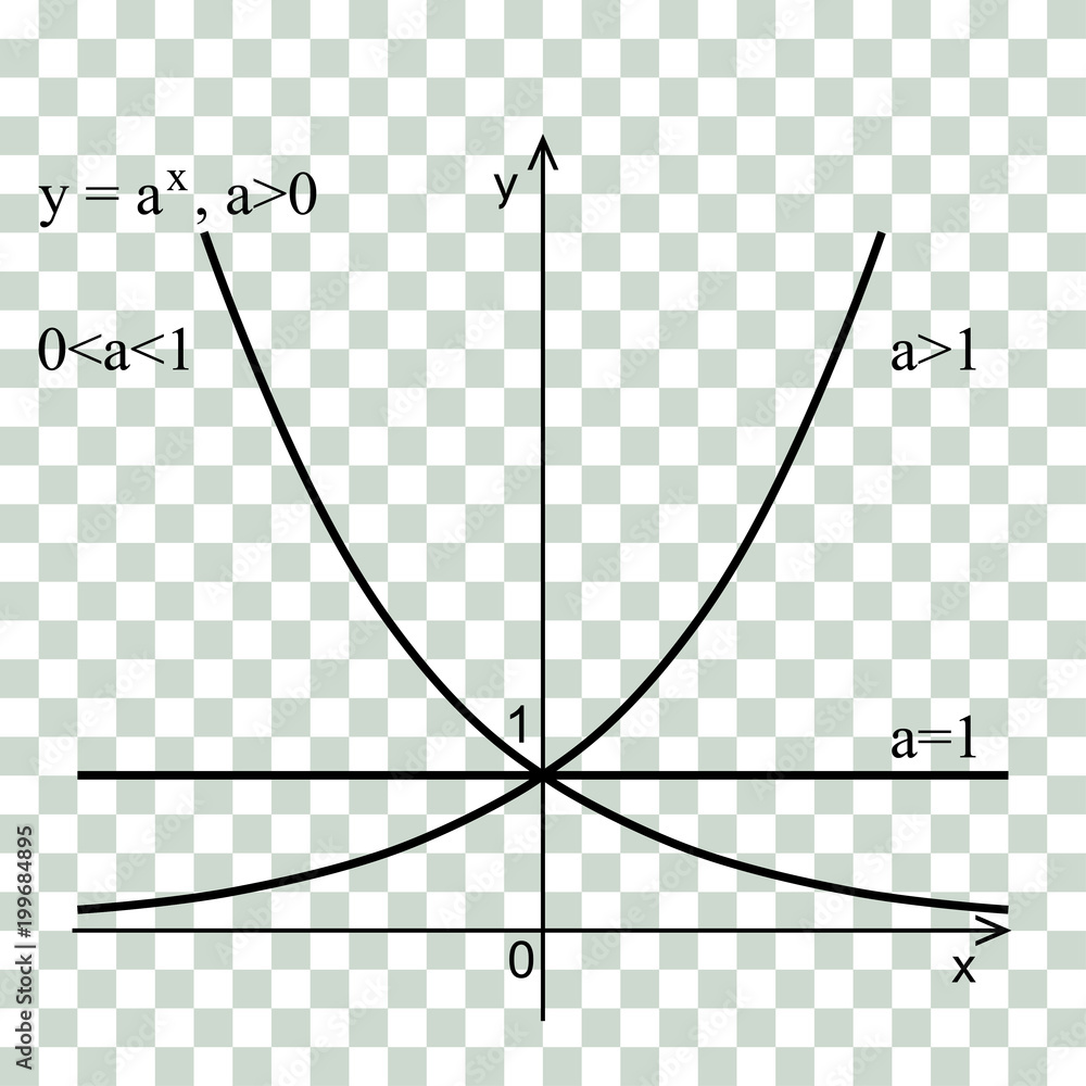 Linear graph in a coordinate system. Exponential curve. Stock Vector ...
