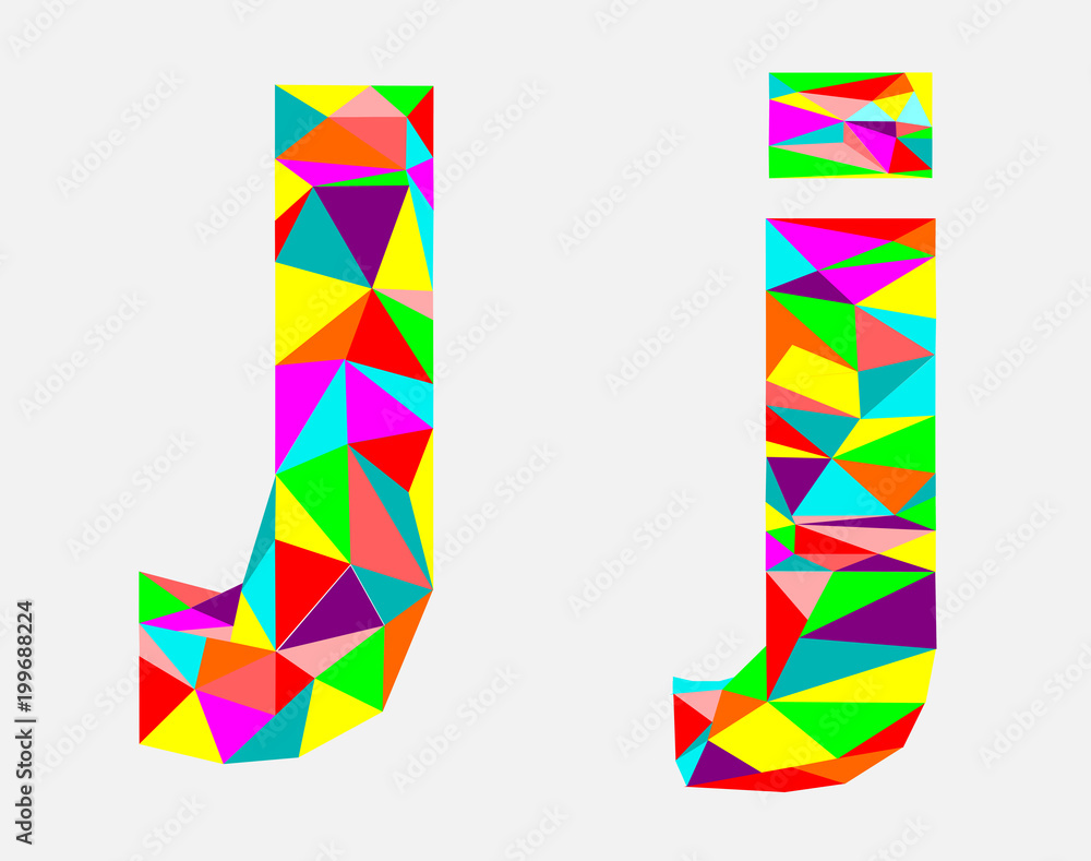 Letter j,low poly alphabet,geometric style.Abstract vector. Stock ...