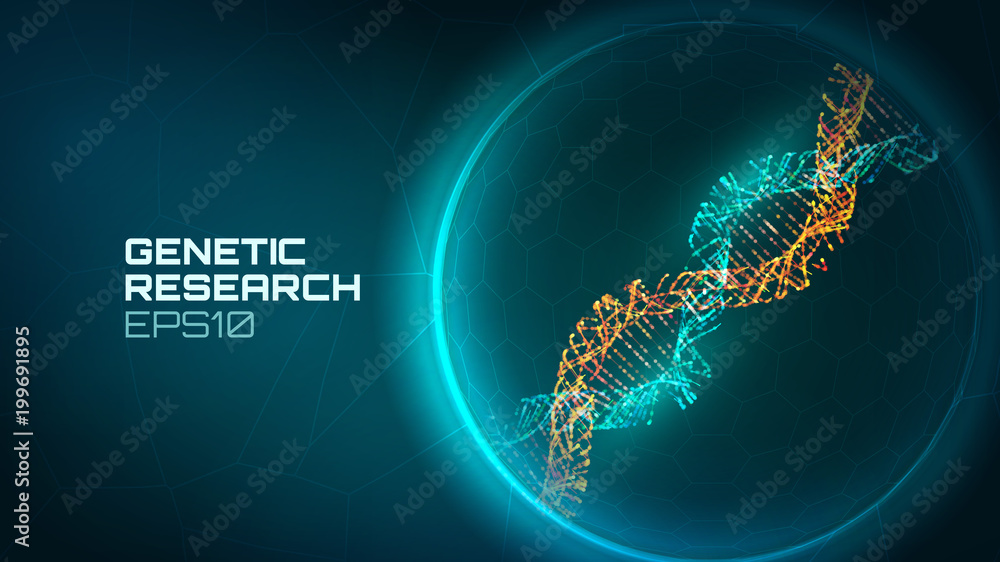 Dna helix vector background. Genetic reseacrch process. Modified gene ...