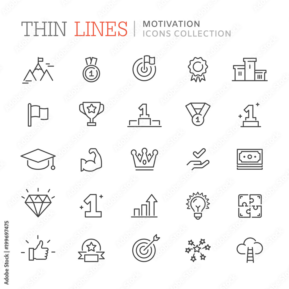 Collection of motivation icons Stock Vector | Adobe Stock