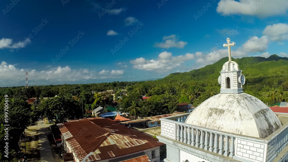 Tower of the Catholic Church. Anda. Pablacion. Bohol island. Stock ...