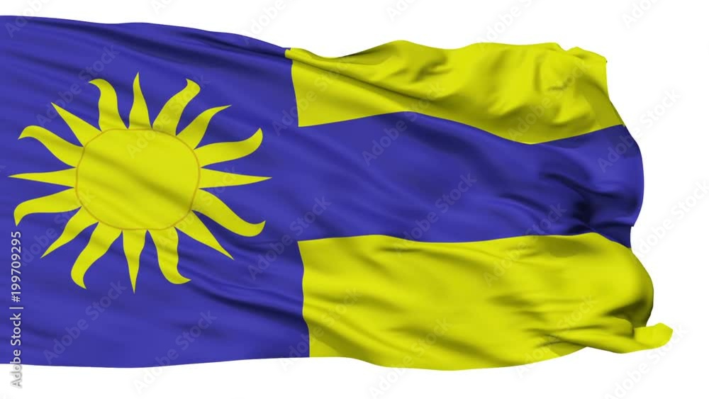 Narva Joesuu flag, city of Estonia, realistic animation isolated on ...