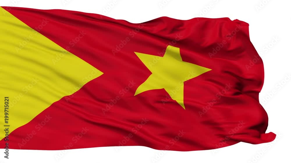 Tigray Region flag, city of Ethiopia, realistic animation isolated on ...