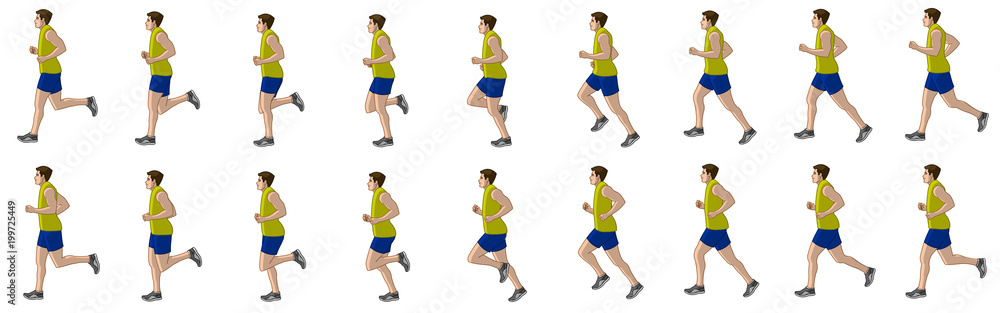 Man Run Cycle Animation Sprite Sheet, Jogging, Running, Stock Vector ...