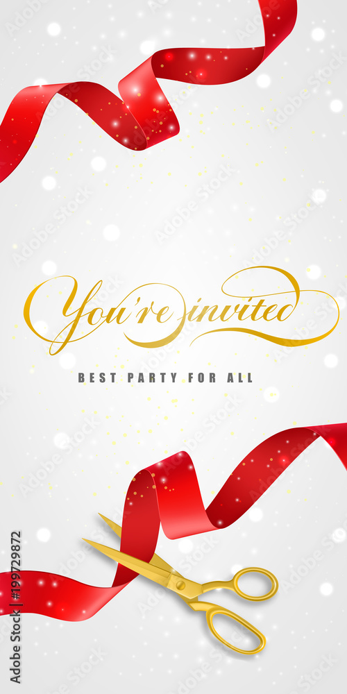 You are invited, best party for all vertical banner design with gold ...