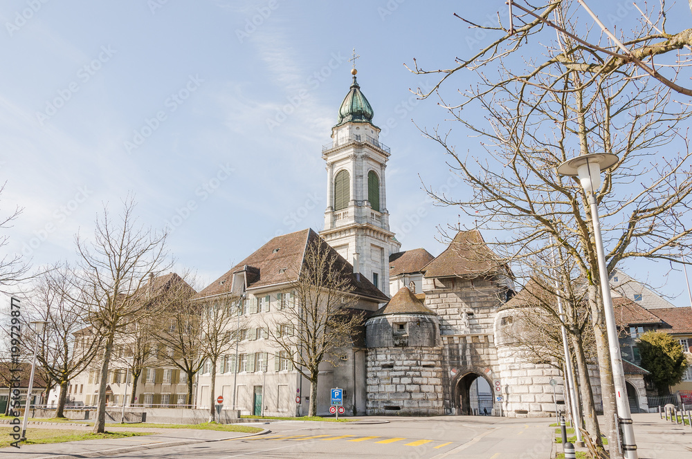 Solothurn, Stadt, Altstadt, Baseltor, Stadttor, St. Ursen-Kathedrale ...