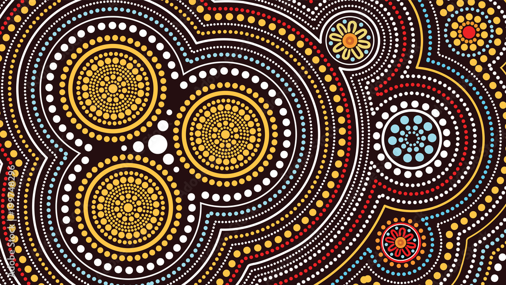Poster Aboriginal art vector painting, Connection concept, Illustration ...