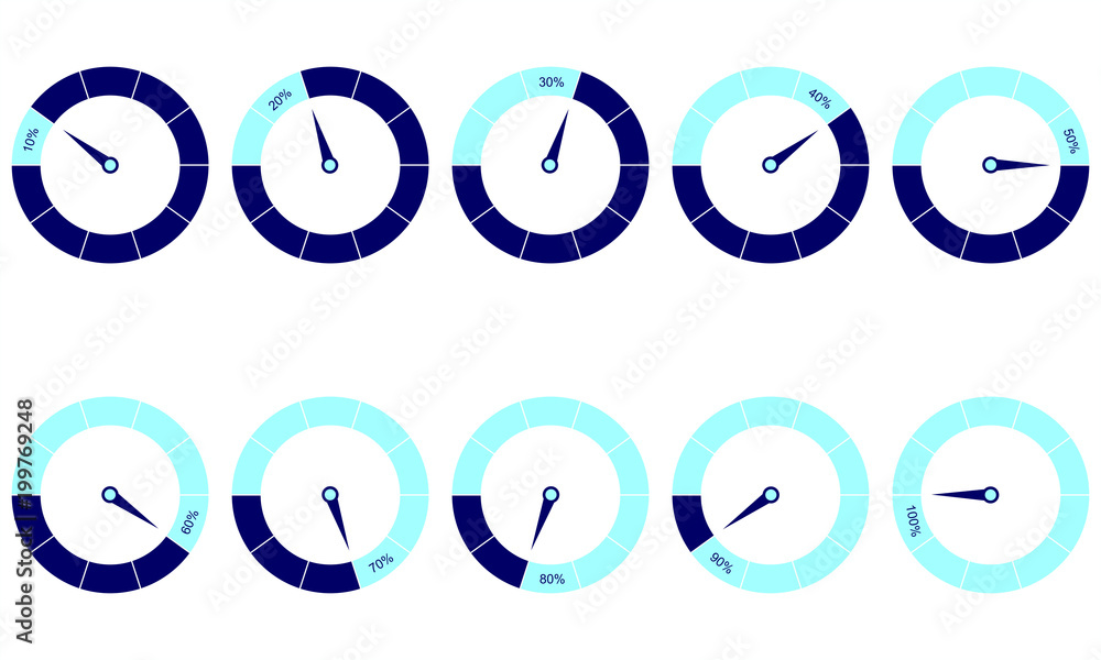 Set of circle percentage diagrams for infographics design elements ...