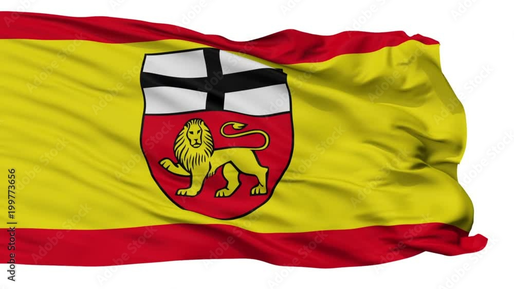 Bonn flag, city of Germany, realistic animation isolated on white ...