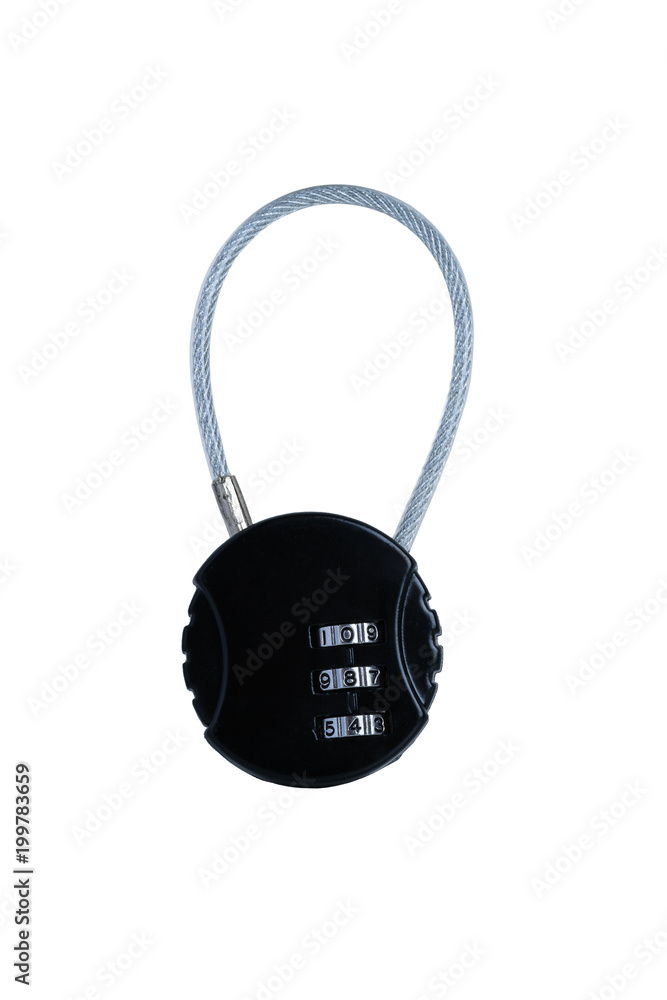 Black padlock with pass-code or password,combination padlock isolated ...