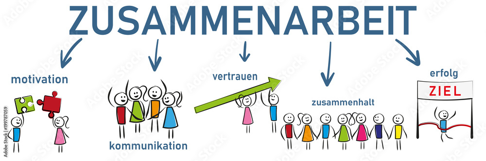 Zusammenarbeit - Banner Stock-Vektorgrafik | Adobe Stock