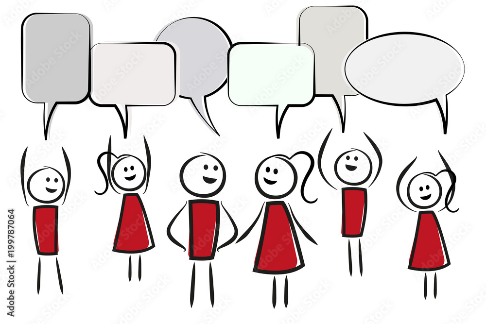 Menschen unterhalten sich Stock-Vektorgrafik | Adobe Stock