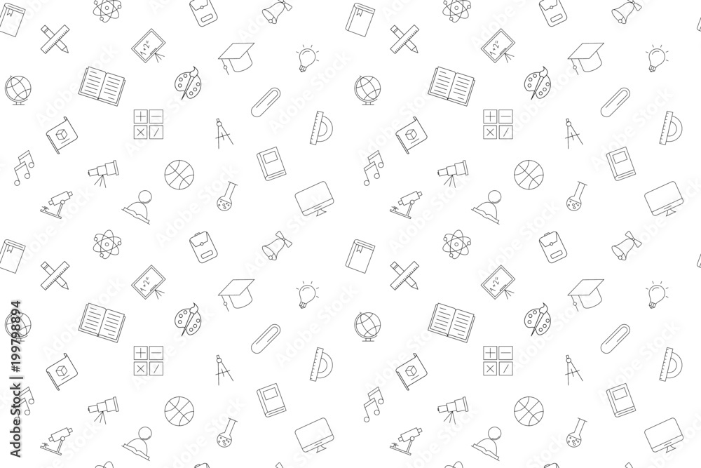 Vector education pattern. Educattion seamless background Stock Vector ...