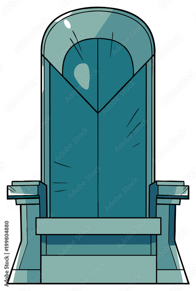 Full length front view of an imposing empty iron throne isolated on ...