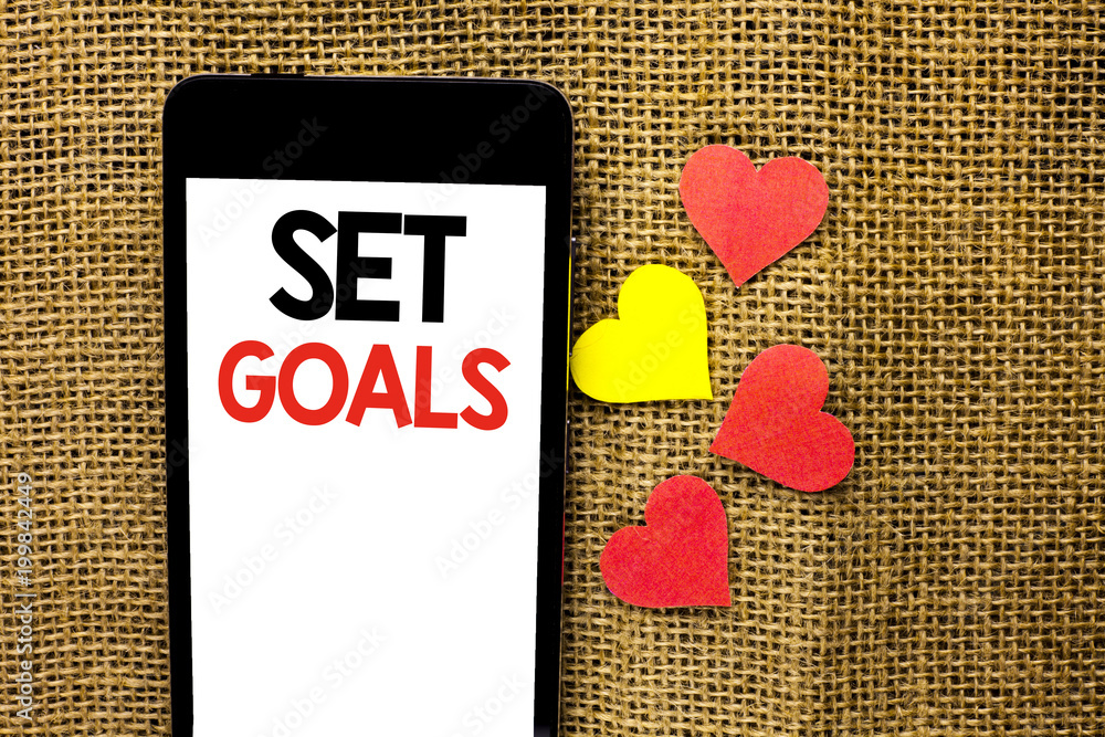 Text sign showing Set Goals. Conceptual photo Target Planning Vision ...