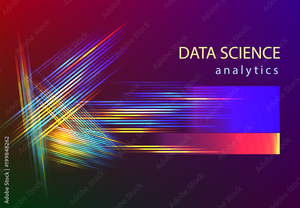 Big data vector illustration. Machine learning algorithm for ...