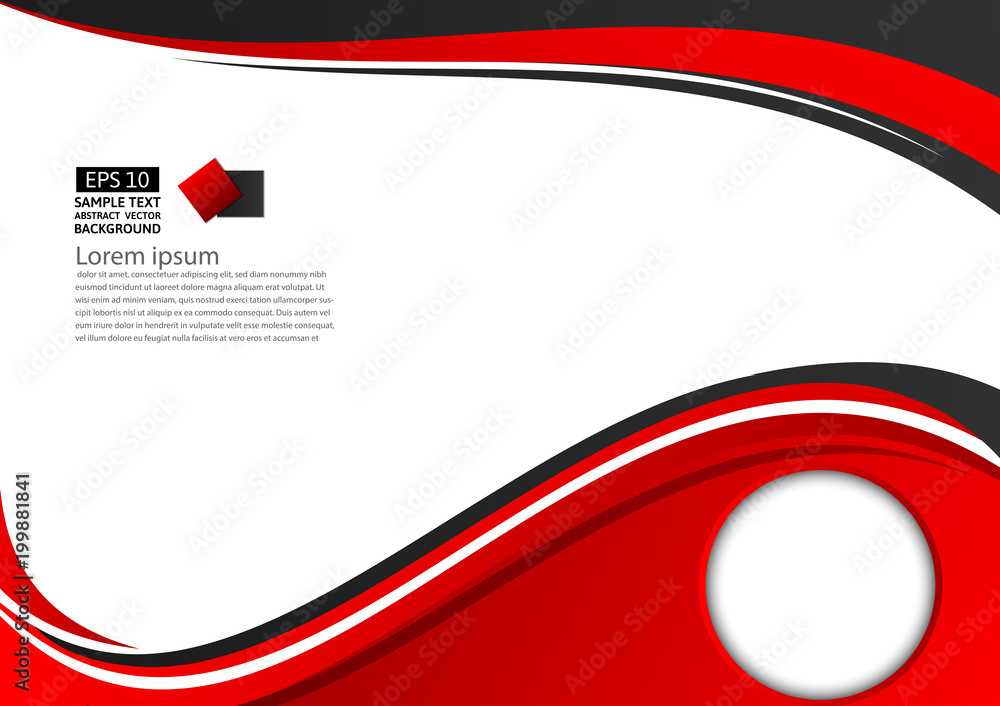 Abstract red and black geometric on white background with copy space ...