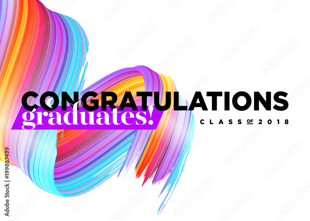 Congratulations Graduates Class of 2018 Vector Logo. Creative Party ...