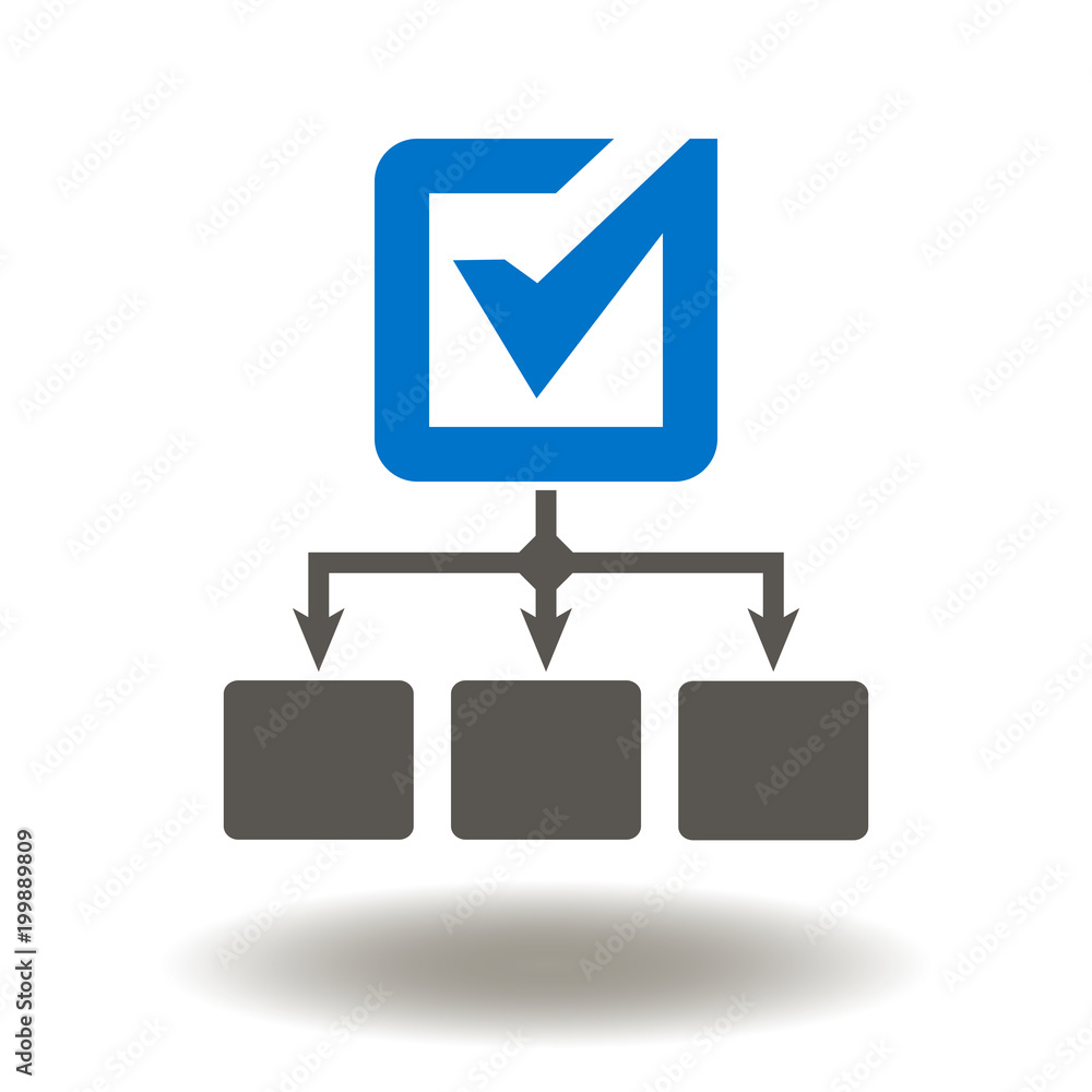 Flow Chart Check Mark Icon Vector. Flowchart Checkmark Illustration ...