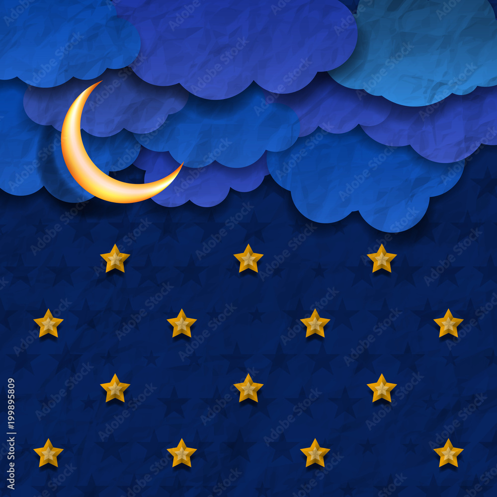 Vintage Moon And Stars