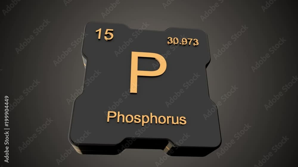 Phosphorus element symbol from periodic table on futuristic black ...