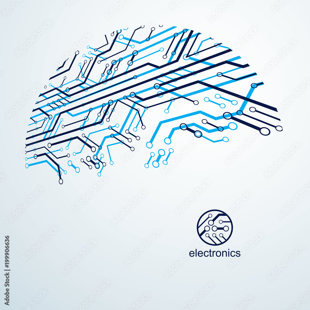 Futuristic cybernetic scheme, vector motherboard illustration. Digital ...