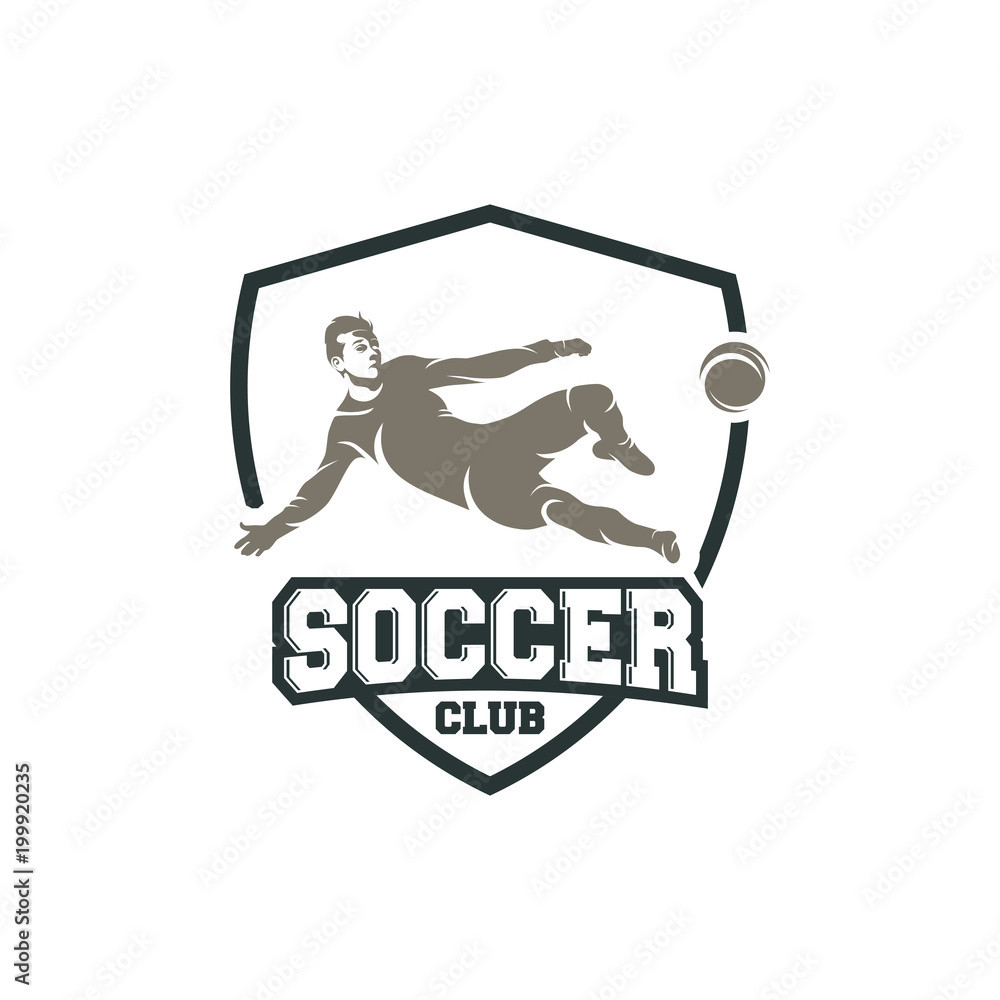 Acrobat Kicking ball logo, Soccer and Football logo Badge designs Stock ...