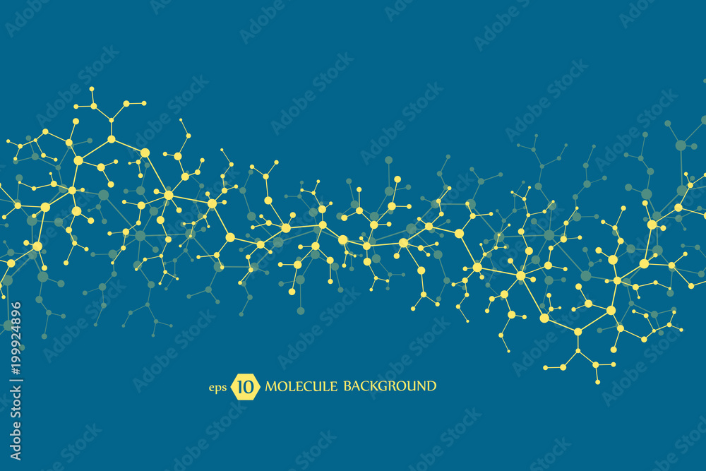 Molecules concept of neurons and nervous system. Scientific medical ...