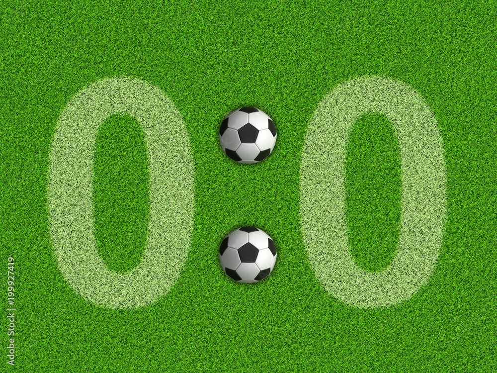 Score 0:0 on the grass Stock Illustration | Adobe Stock
