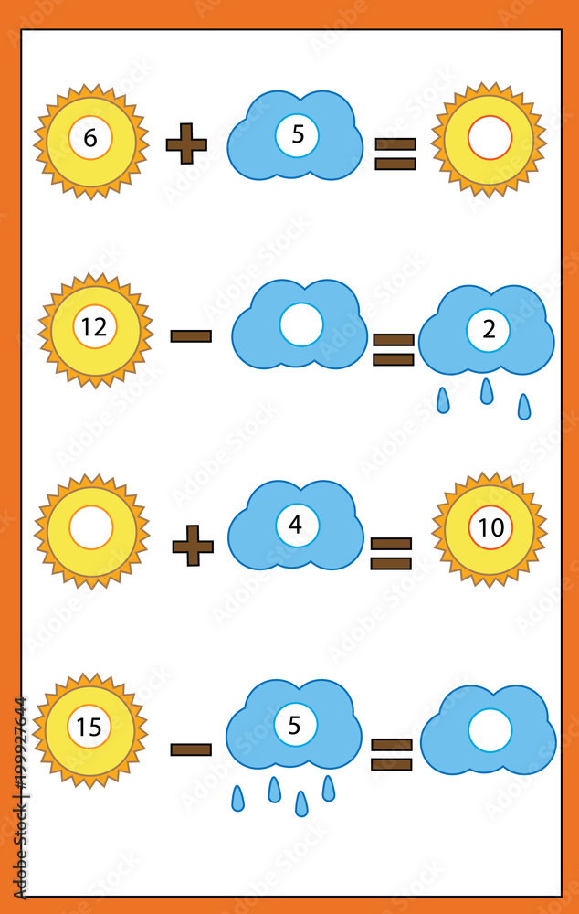 Counting educational children game, math kids activity. Complete ...