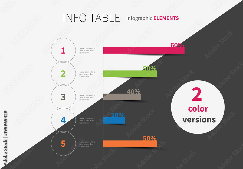 Bar Graph Infographic with Bright Accents Layout Stock Template | Adobe ...