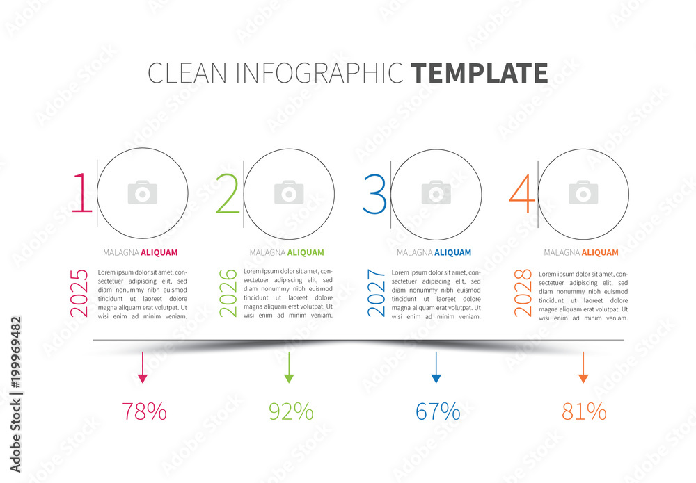 Infographic Layout with Circular Photo Placeholders Stock Template ...