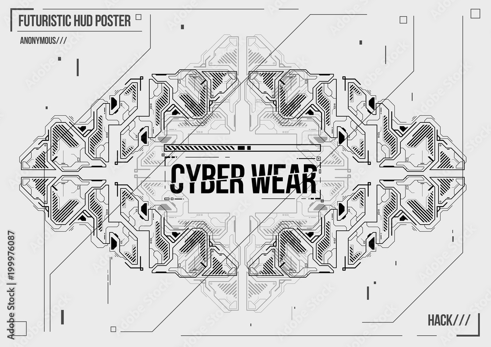 Cyberpunk futuristic poster. Retro futuristic poster template ...