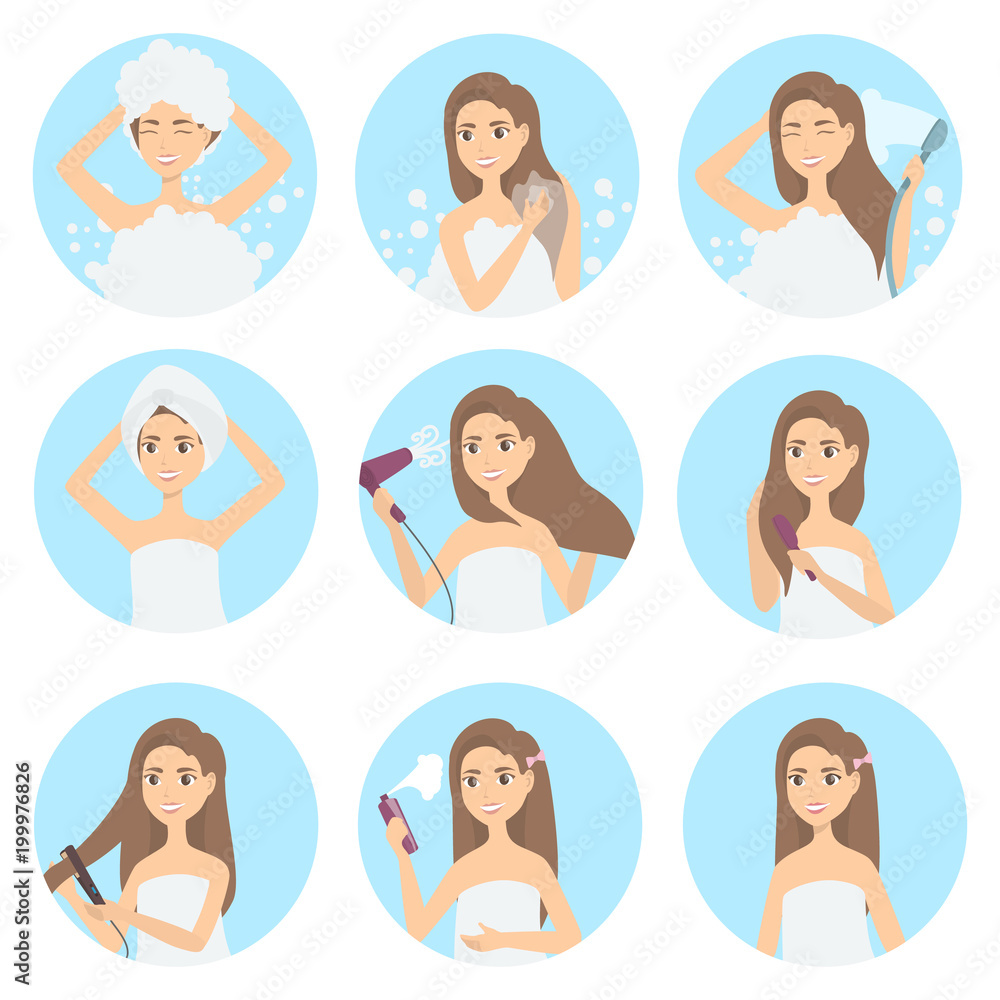Hair care set. Stock Vector | Adobe Stock