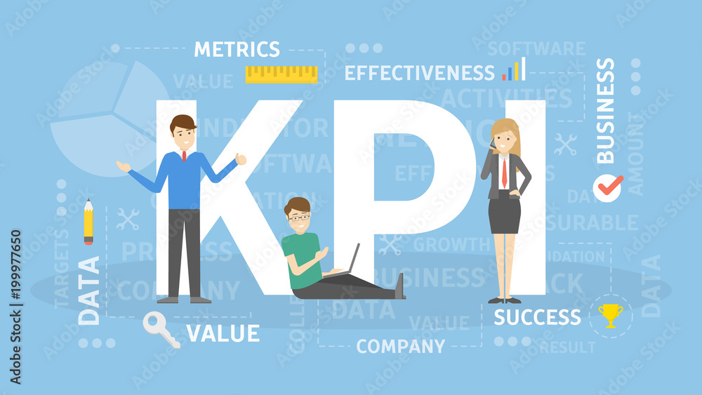KPI concept illustration. Stock Vector | Adobe Stock