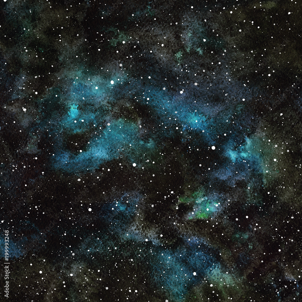 Watercolor cosmic, cosmos, starry background. Colorful watercolor ...