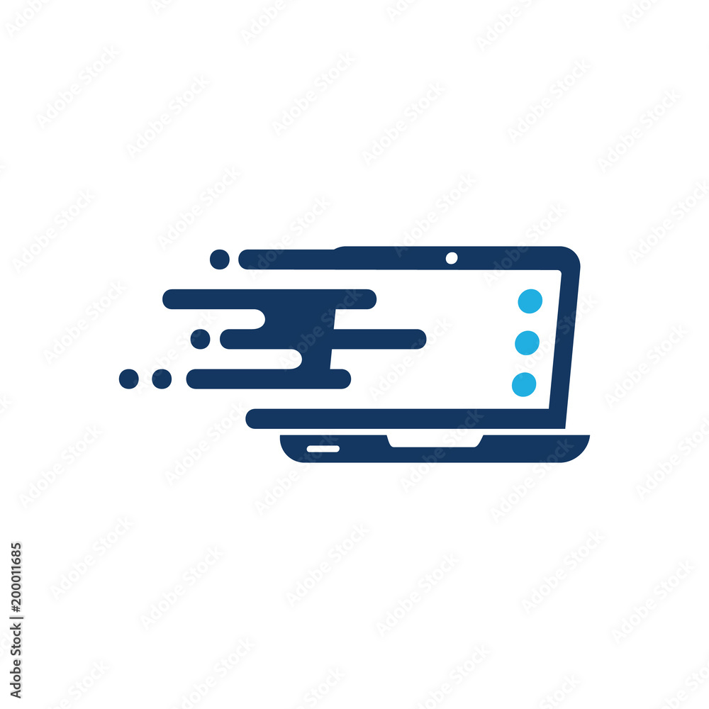 Laptop Speed Logo Icon Design Stock Vector | Adobe Stock