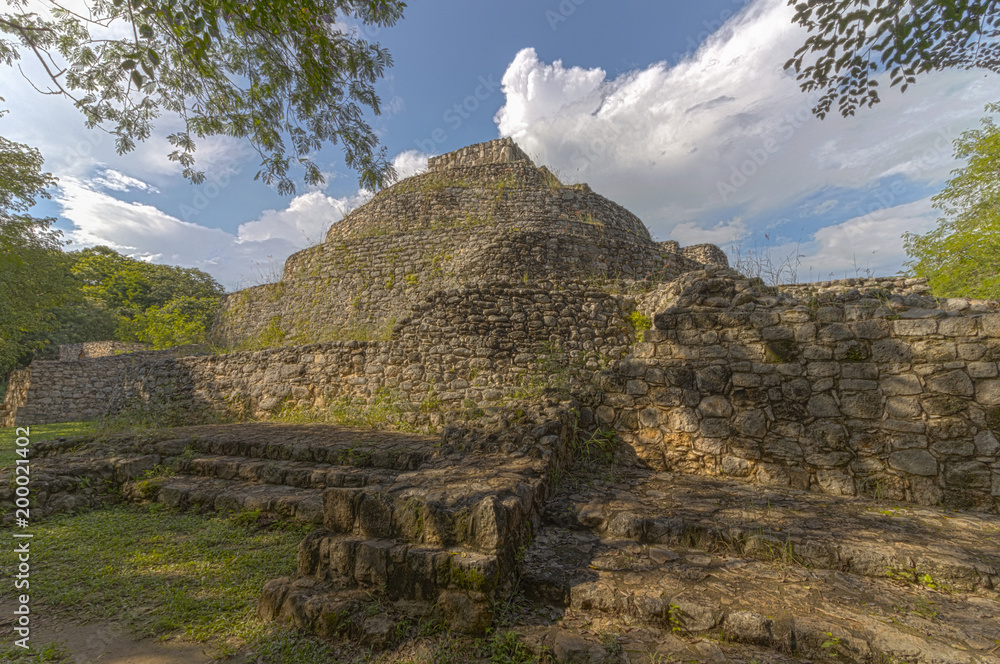 EkBalam has one of the rarest mayan constrcutions. This circular tower ...