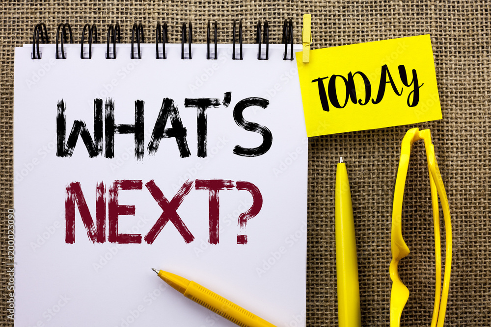 Handwriting text What s Next Question. Concept meaning Asking ...