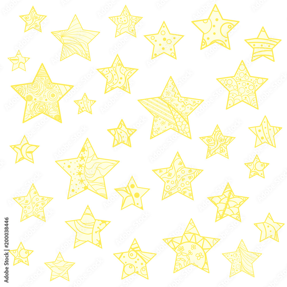 Star. Set of zentangle stars. Zen art. Design Zentangle. Art creative ...