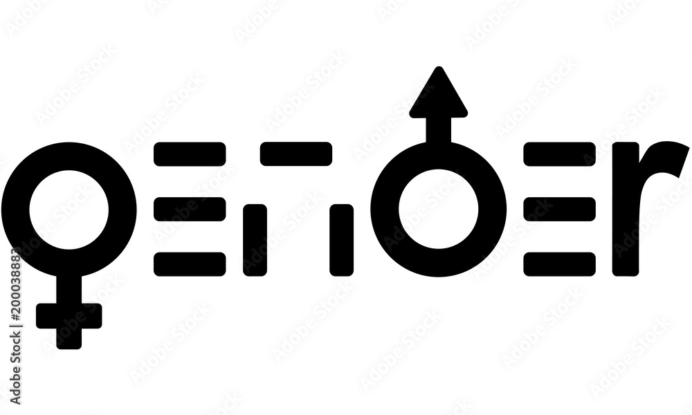 Gender Symbol Vektor Schriftzug Stock Vector | Adobe Stock