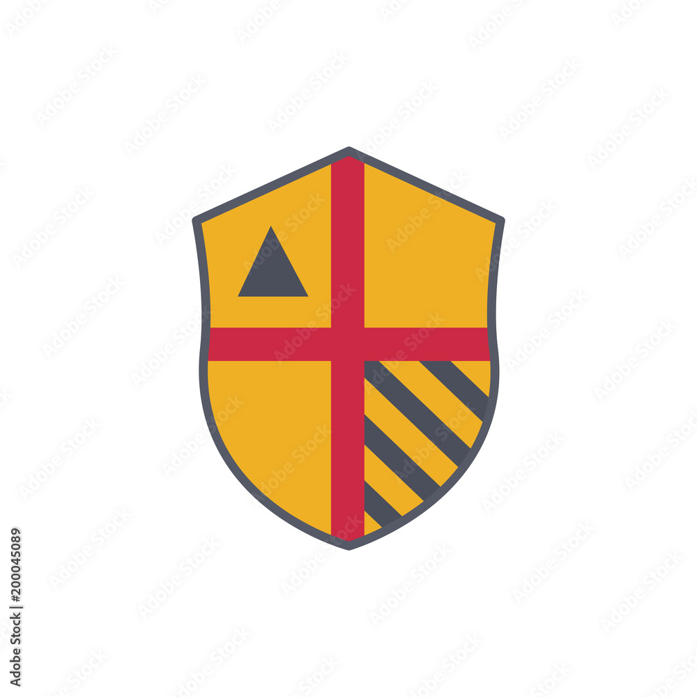 Medieval warrior coat of arms. Noble shield isolated on white ...