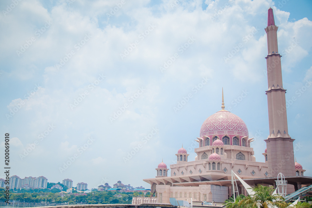 Putrajaya, Malaysia - April 2018 : architecture famous pink building of ...