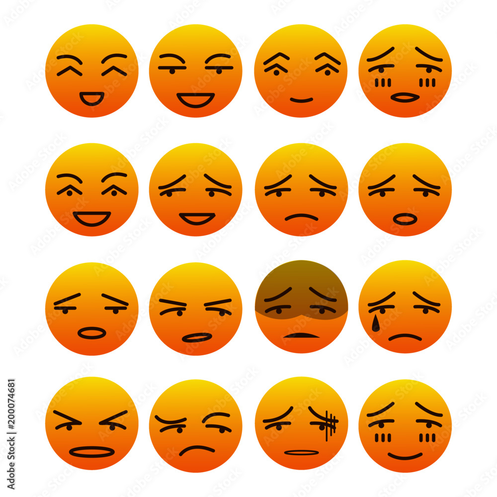 set of emotions, emoji, emojis, emotions set. Stock Vector | Adobe Stock
