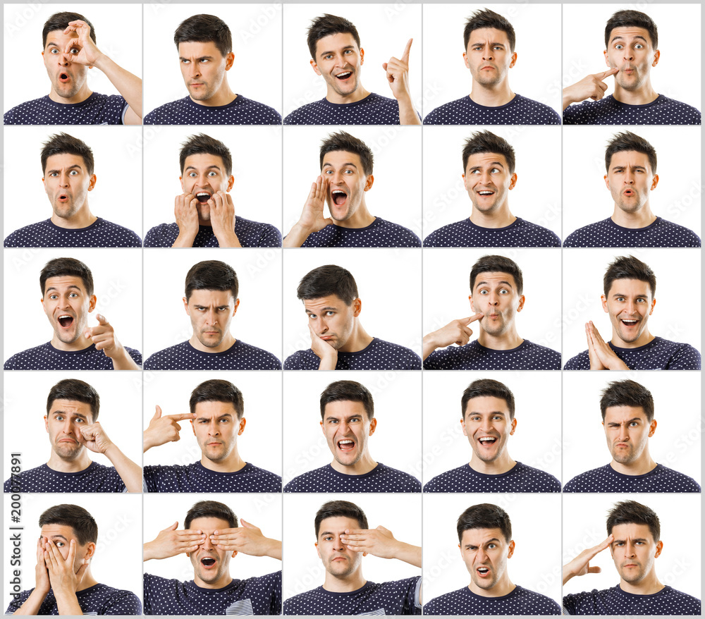 Set of emotional expressions Stock Photo | Adobe Stock