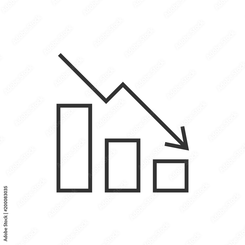 Falling chart icon Stock Vector | Adobe Stock