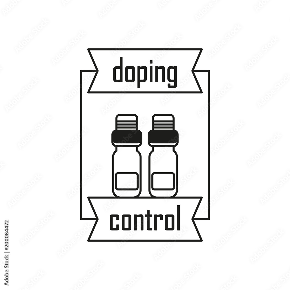 Doping control emblem. Tubes A and B for safe storage and ...
