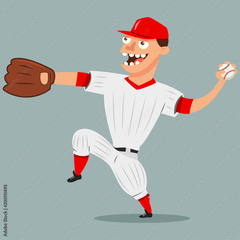 Baseball Pitcher Player Cartoon