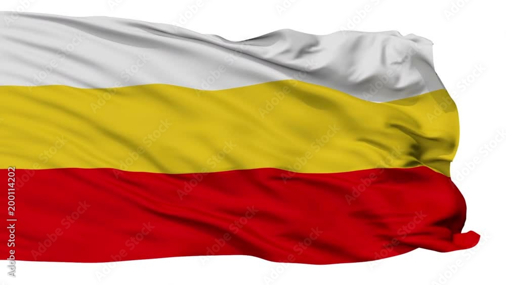 Santa Isabel flag, city of Puerto Rico, realistic animation isolated on ...